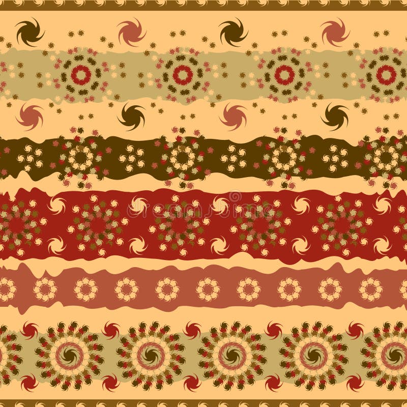 Abstract Seamless Pattern of Brown Floral Elements Stock Vector ...
