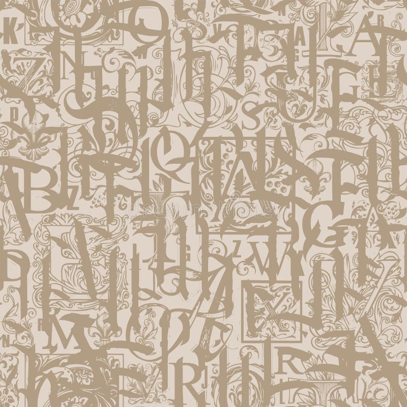 Abstract Seamless Pattern of Capital Latin Letters Stock Vector ...