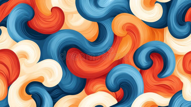 Abstract Seamless Pattern, a Captivating Flow of Wavy Shapes Stock ...
