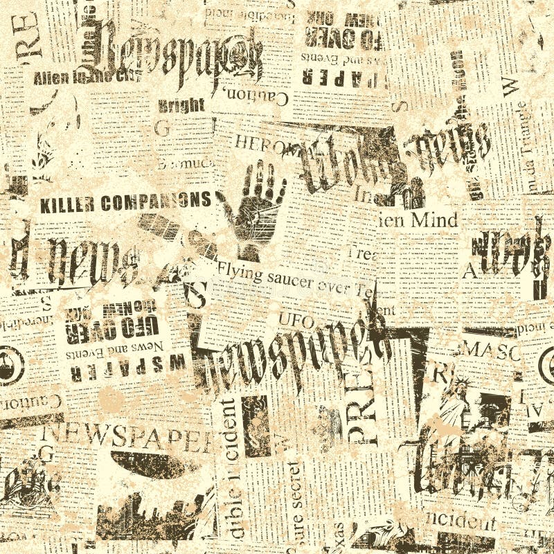 Abstract Seamless Pattern with Chaotic Layering of Newspaper Stock ...