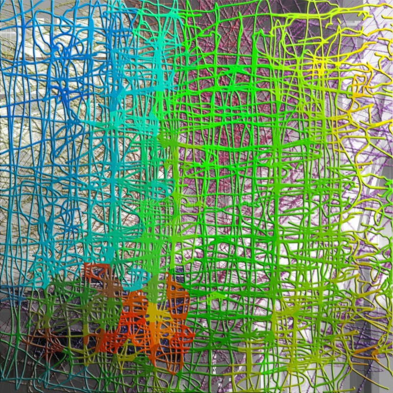 Abstract Seamless Pattern with Chaotic Line and Different Color ...