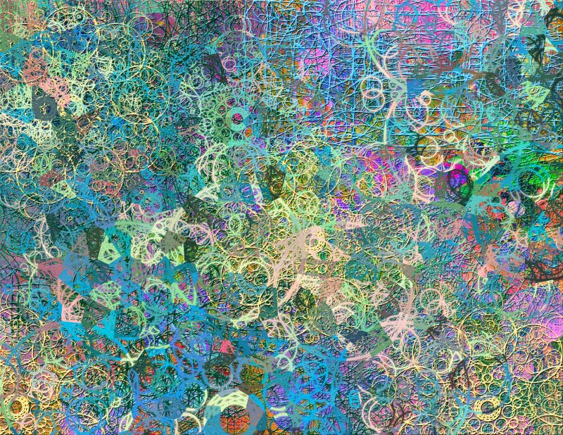 Abstract Seamless Pattern with Chaotic Line and Different Color ...