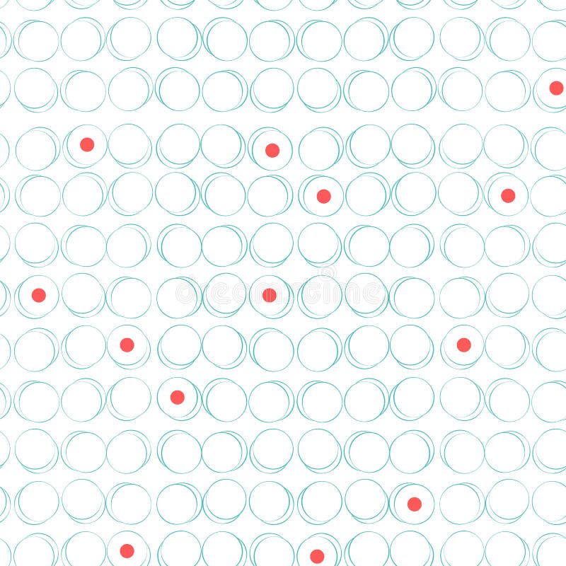 Abstract Seamless Pattern with Circles and Red Dots Stock Vector ...