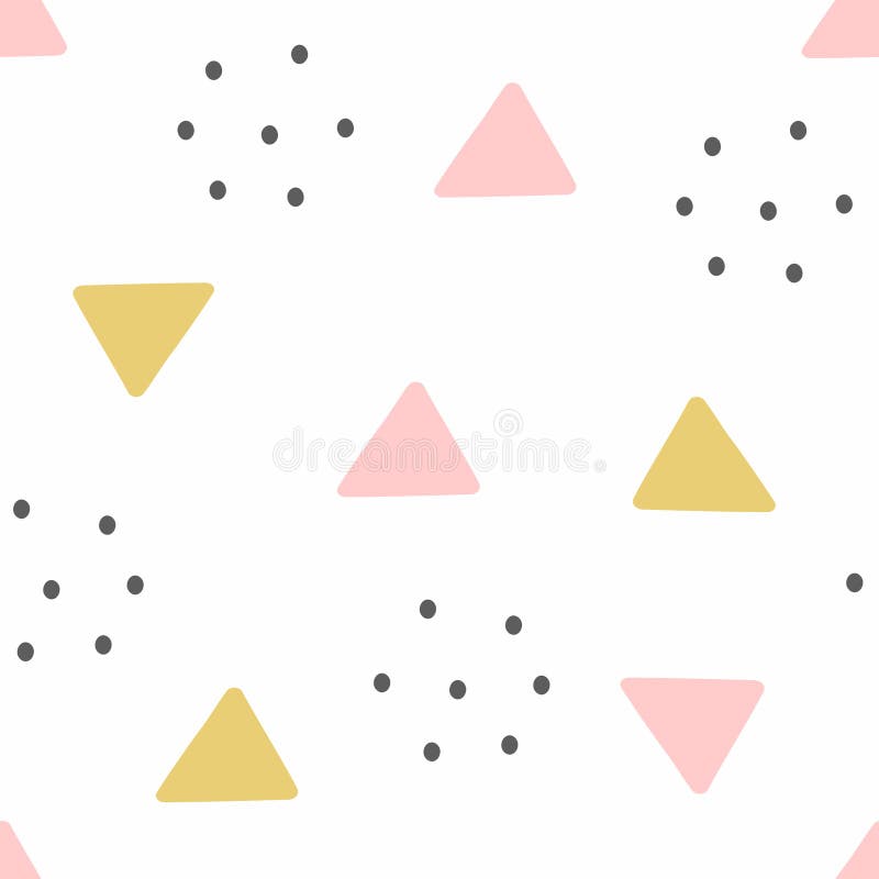 Abstract Seamless Pattern with Circles and Triangles. Cute Print Stock ...