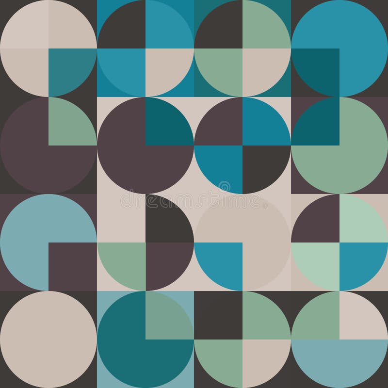 Abstract Seamless Pattern with Circles. Vintage Background in Cool ...