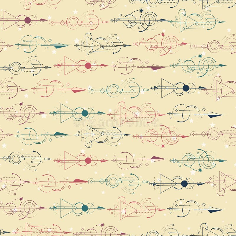 Abstract Seamless Pattern. Colored Arrows Stock Vector - Illustration ...