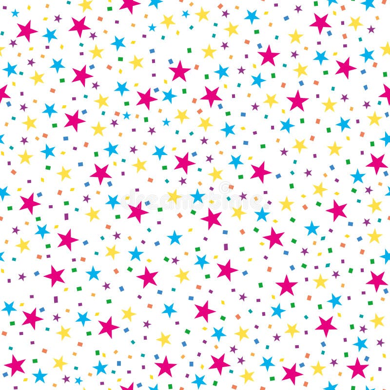 Abstract Seamless Pattern with Colored Stars. Vector Illustration Stock ...