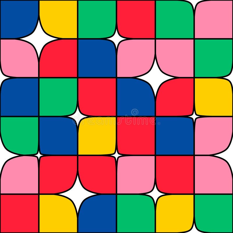 Abstract Seamless Pattern with Colorful Geometric Figure. Vector Modern ...