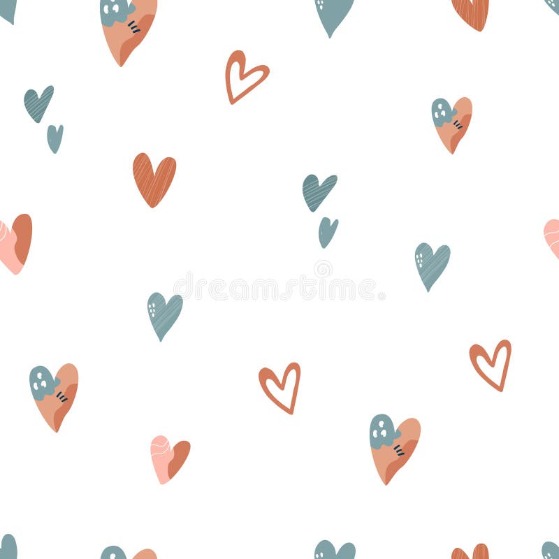 Abstract Seamless Pattern with Colorful Hearts, Bright Vector ...