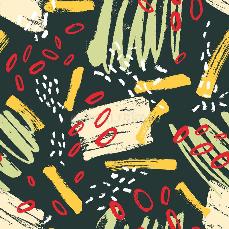 Abstract Seamless Pattern with Colorful Rough Smears, Marks, Paint ...