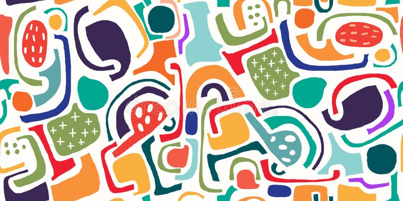 Abstract Seamless Pattern with Colorful Shapes Stock Vector ...