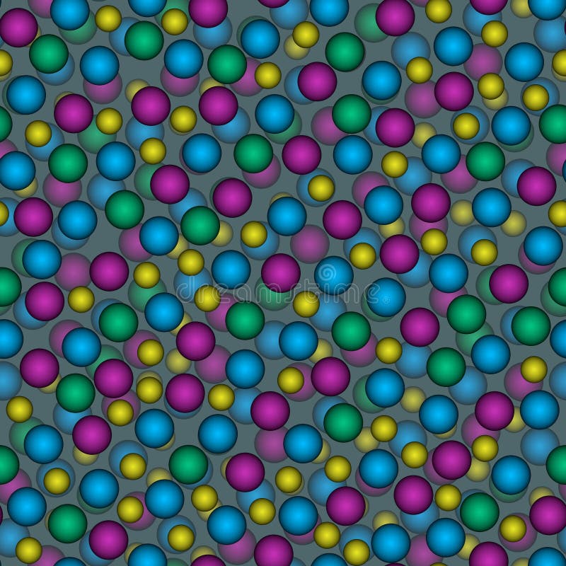 Abstract Seamless Pattern with Colorful Voluminous Different Balls on ...