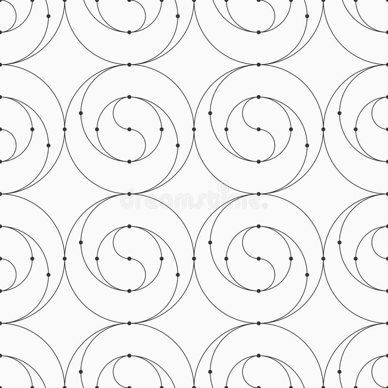 Abstract Seamless Pattern Of Connecting Circles And Rounded Lines Stock Vector Illustration Of