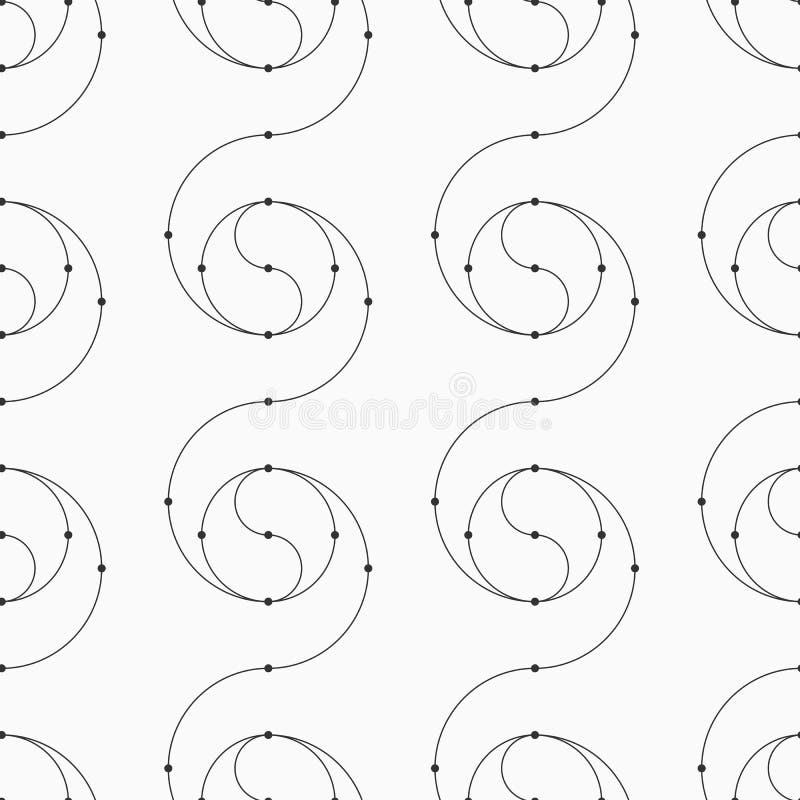 Abstract Seamless Pattern Of Connecting Circles And Rounded Lines Stock Vector Illustration Of