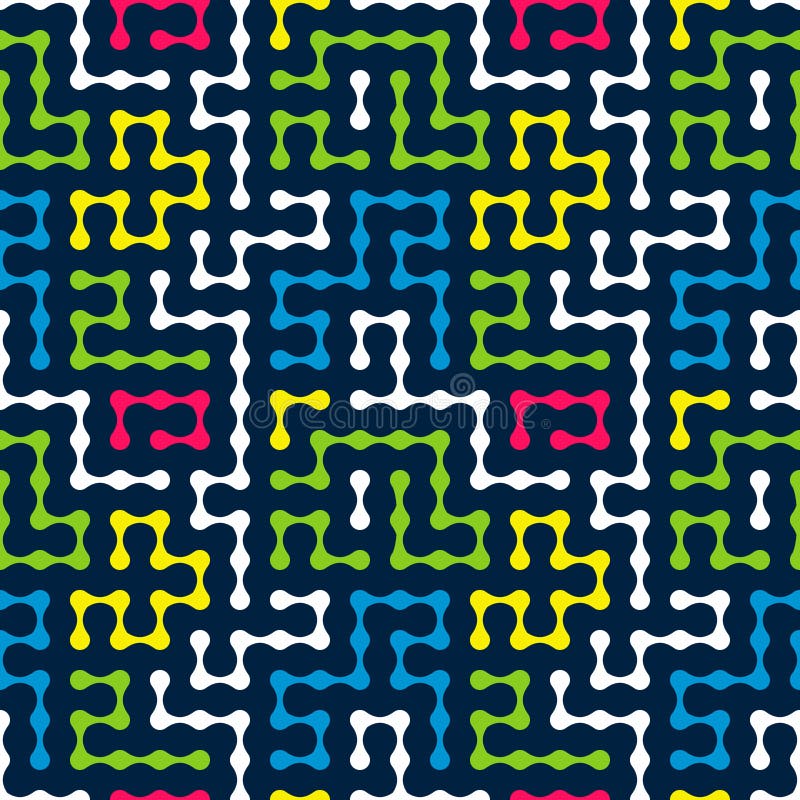 Abstract Seamless Pattern. Connections between Elements. Vector ...