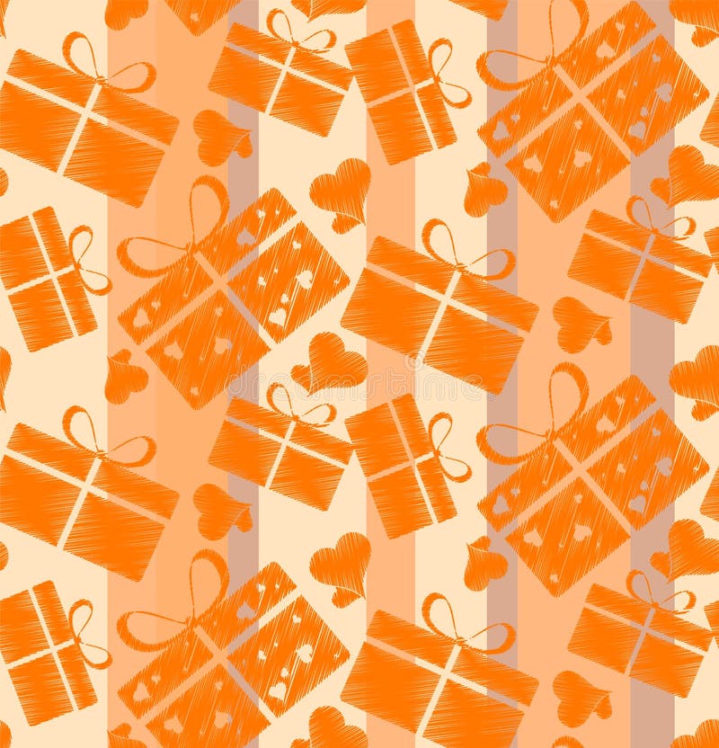 Abstract Seamless Pattern Consisting of Boxes with Gifts Stock Vector ...