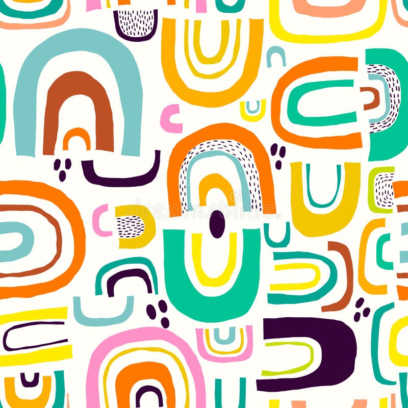 Abstract Seamless Pattern with Cut Out Shapes Stock Vector ...