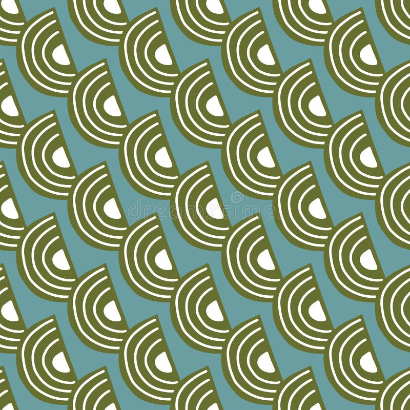 Abstract Seamless Pattern on Dark Mint Background. Geometrical Shapes ...