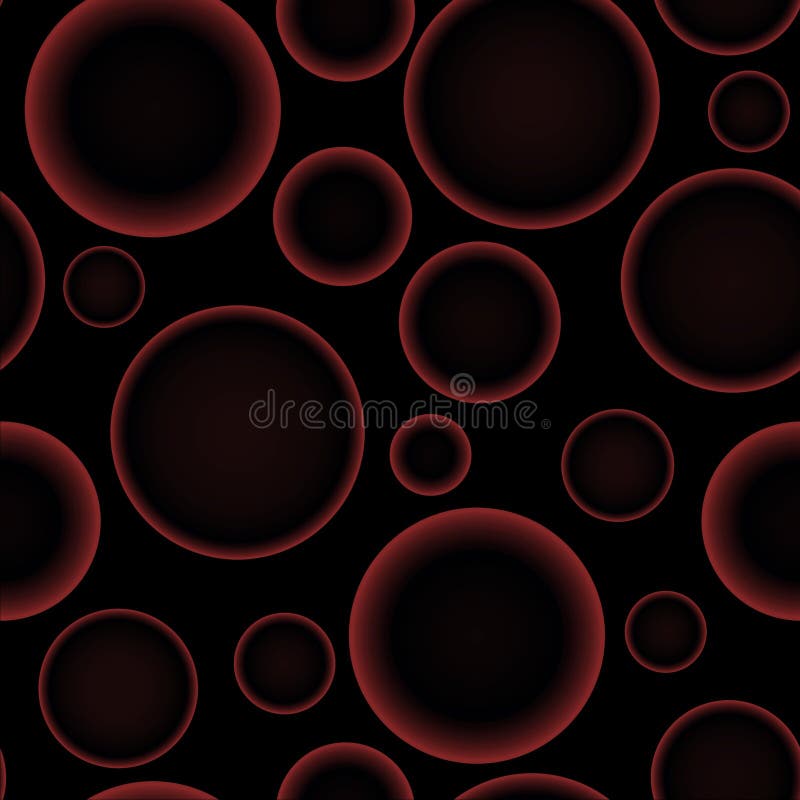 Abstract Seamless Pattern with Red Voluminous Different Balls on ...