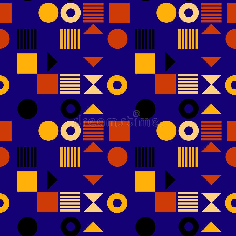 Abstract Seamless Pattern Design with Geometric Shapes and Lines Stock ...