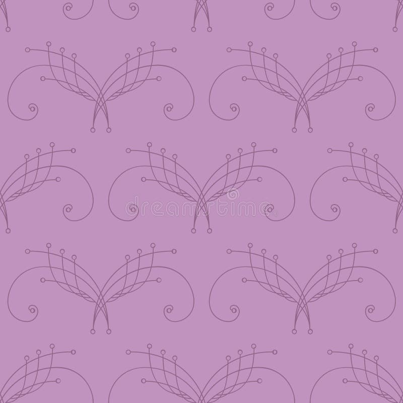 Elegant Violet Seamless Pattern with Thin Line Decoration. Stock Vector ...