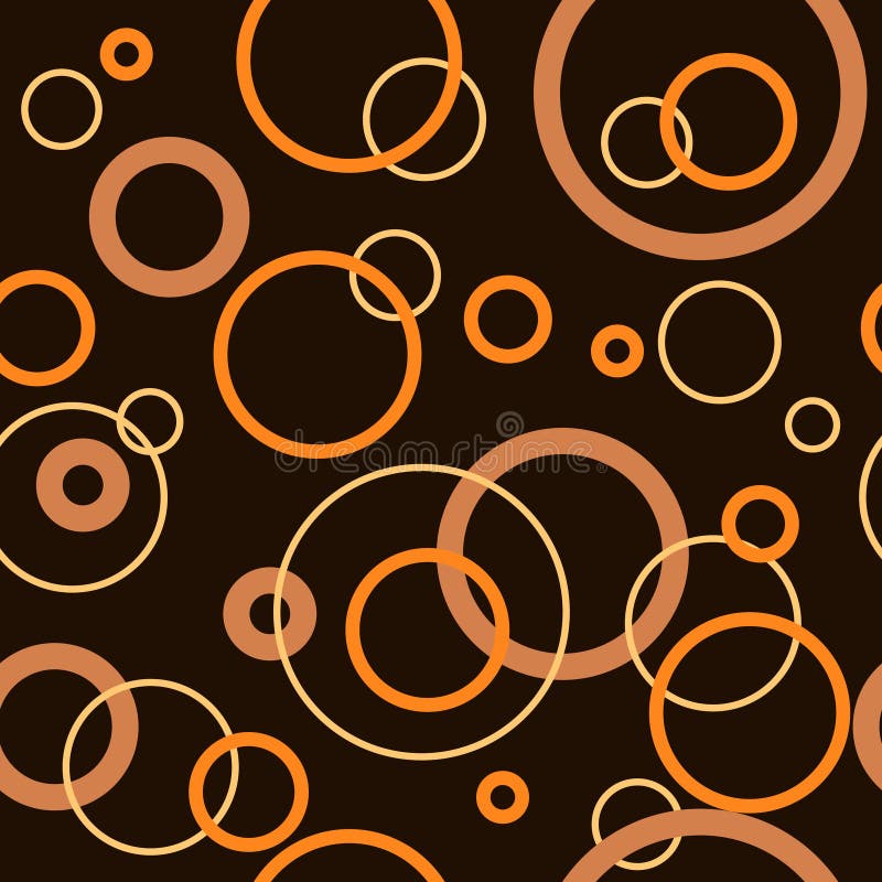 Abstract Seamless Pattern, Endless Texture of Orange Circles on Dark ...