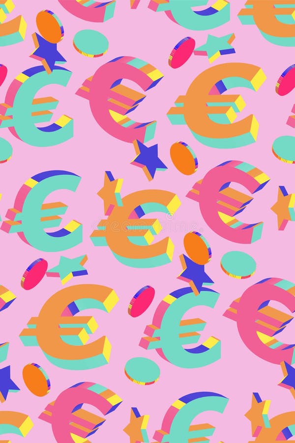 Abstract Seamless Pattern with Euro. Background for Your Design. Vector ...