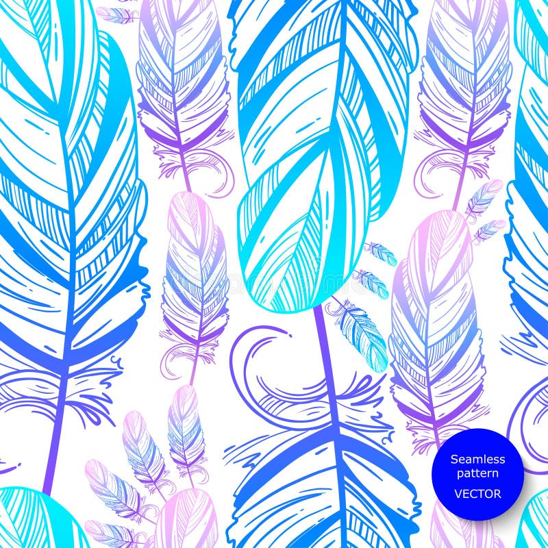 Abstract Seamless Pattern with Feather. Stock Vector - Illustration of ...