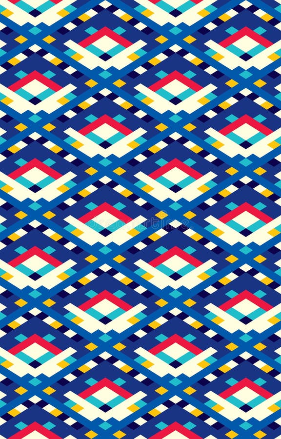 Abstract Seamless Pattern of Geometric Shapes. Diagonal Movement Stock ...