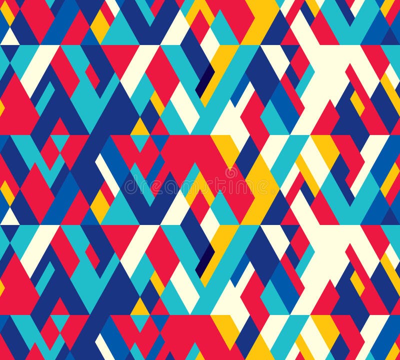 Abstract Seamless Pattern of Geometric Shapes. Diagonal Movement Stock ...