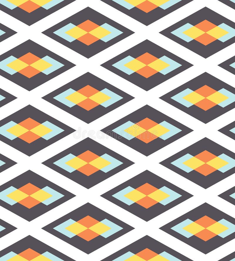 Abstract Seamless Pattern of Geometric Shapes. Diagonal Movement Stock ...