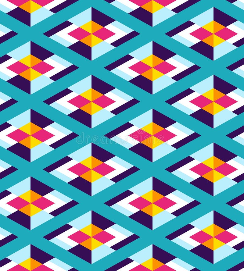 Abstract Seamless Pattern of Geometric Shapes. Diagonal Movement Stock ...