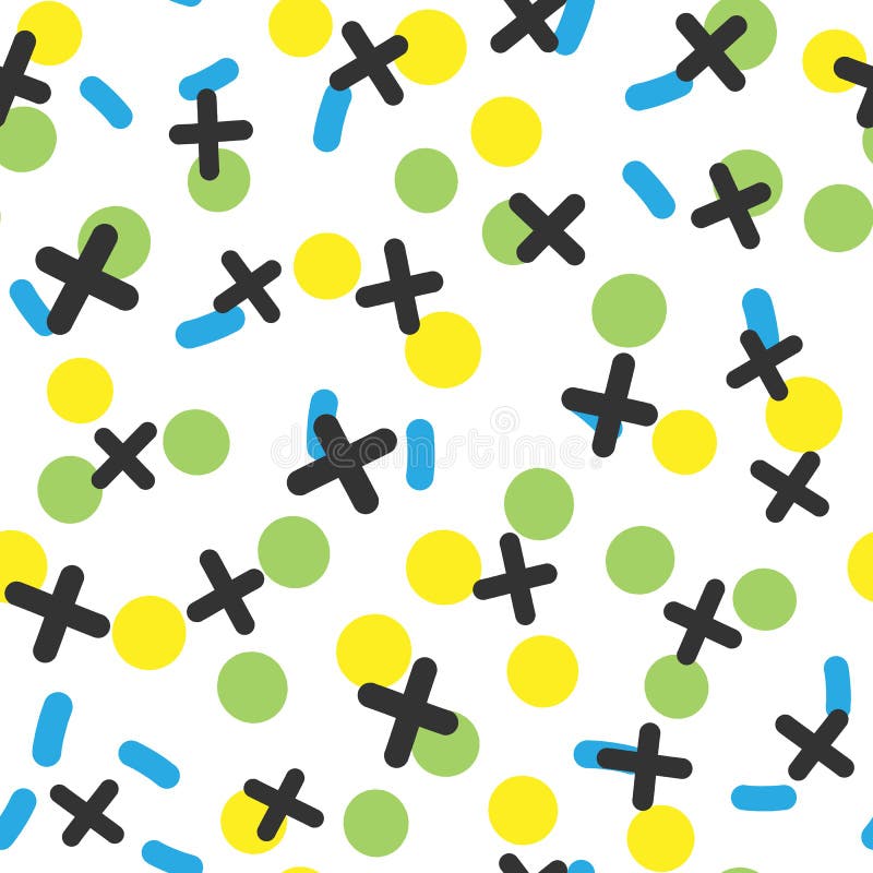 Abstract Seamless Pattern with Geometric Shapes. Lines, Circles ...