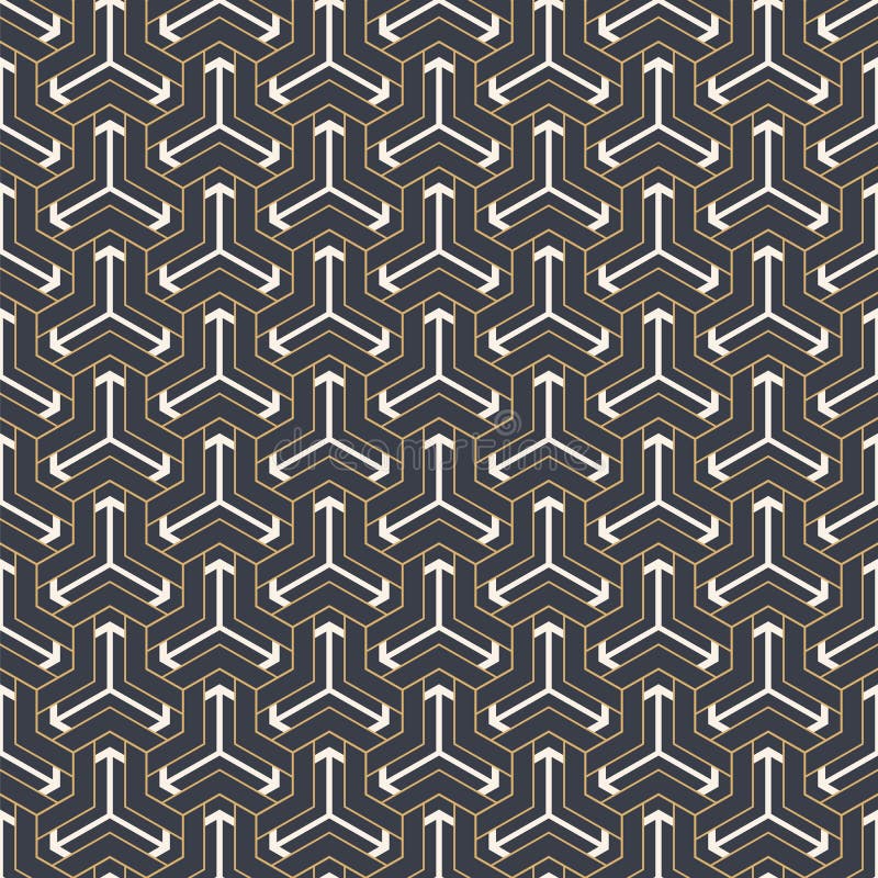 Abstract Seamless Pattern. Geometric Tiles with Triple Hexagonal ...