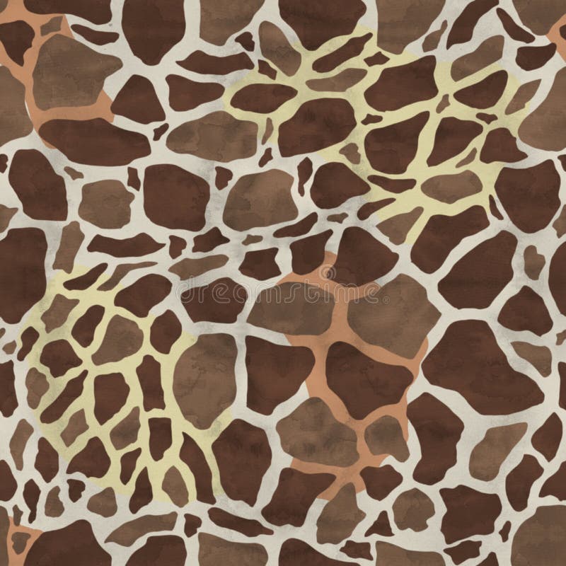 Seamless Pattern with Brown Spots Simulating Giraffe Skin Stock ...