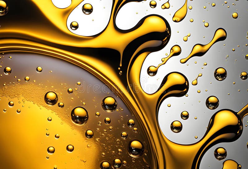 Abstract Seamless Pattern with Gold and Colored Oil Bubbles and Paint ...
