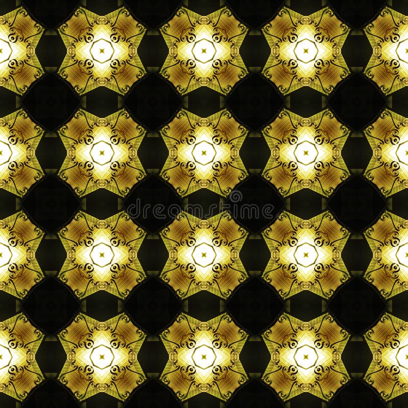 Abstract Seamless Pattern with Golden Lights Stock Illustration ...