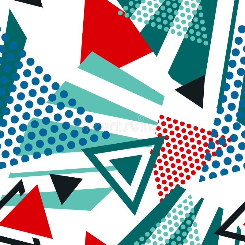 Abstract Seamless Pattern with Graphyc Elements - Triangles. Collage ...