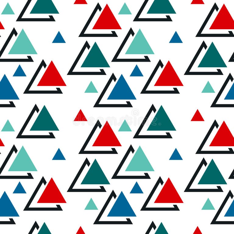 Abstract Seamless Pattern with Graphyc Elements - Triangles. Stock ...