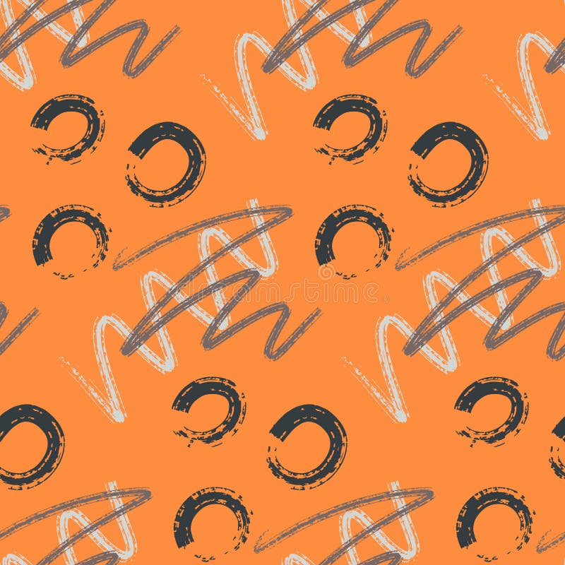 Abstract Seamless Pattern, Gray Orange Chaotic Paint Stain. Design for ...