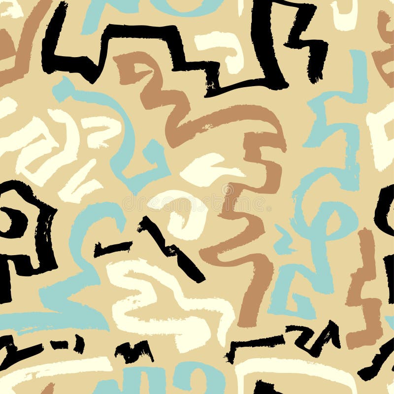 Ink Abstract Seamless Pattern. Background with Artistic Strips Stock ...