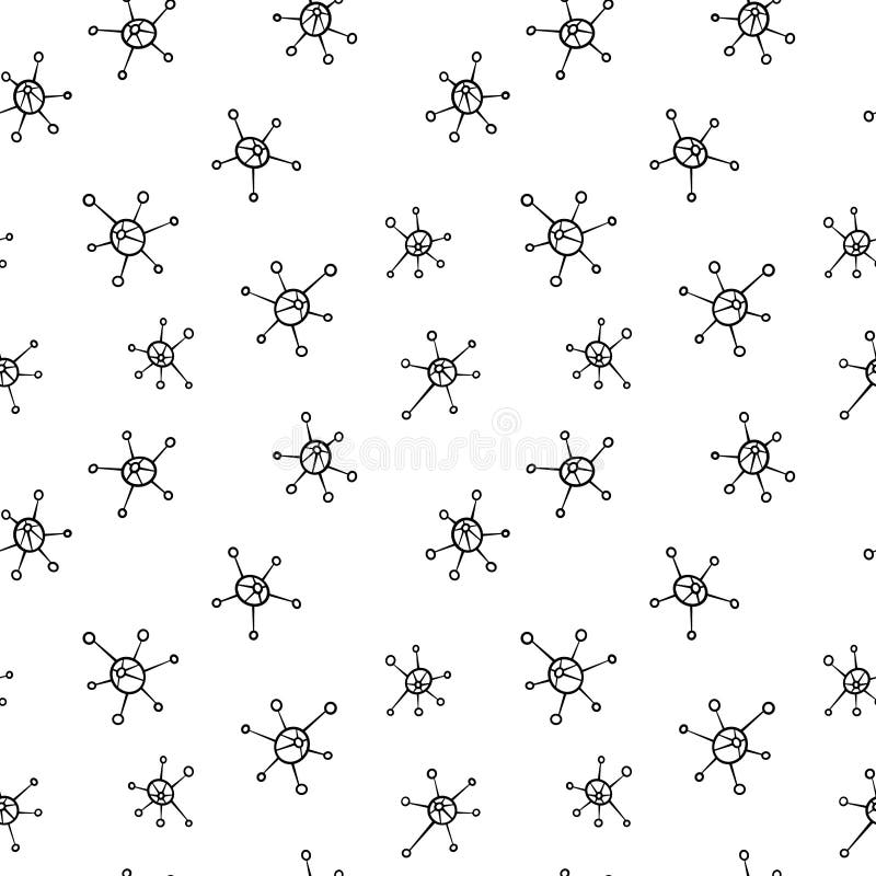 Abstract Seamless Pattern with Hand Drawn Bacteria Stock Vector ...