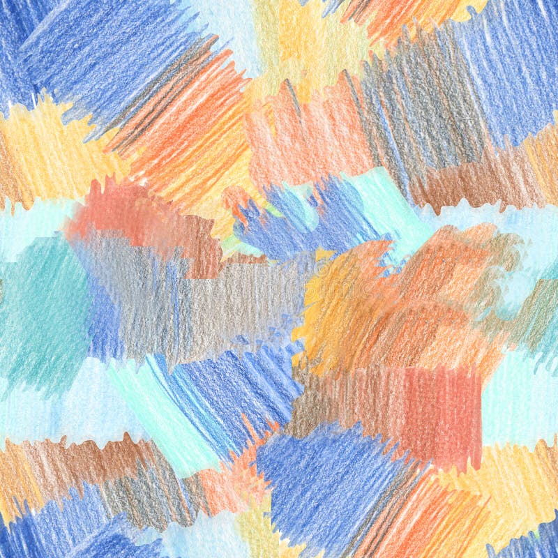 Abstract Seamless Pattern of Hand Drawn Colored Pencil Stains ...
