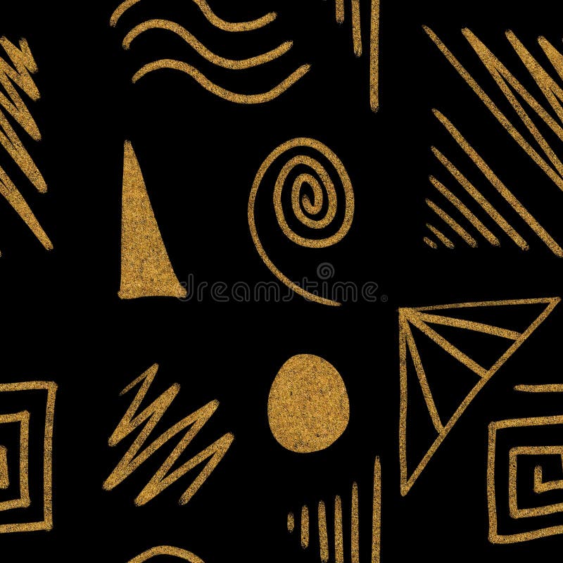 Abstract Seamless Pattern Hand Drawn Painted Figures Stock Photo ...