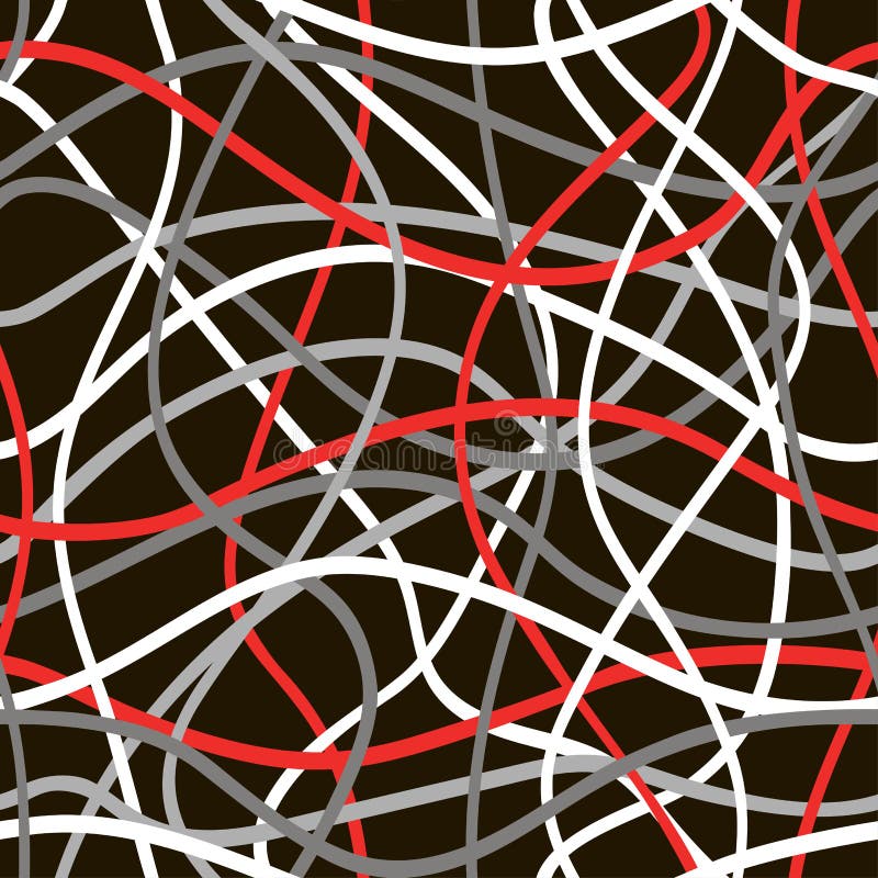Abstract Seamless Pattern with Hand Drawn Stripes. White, Red,black ...