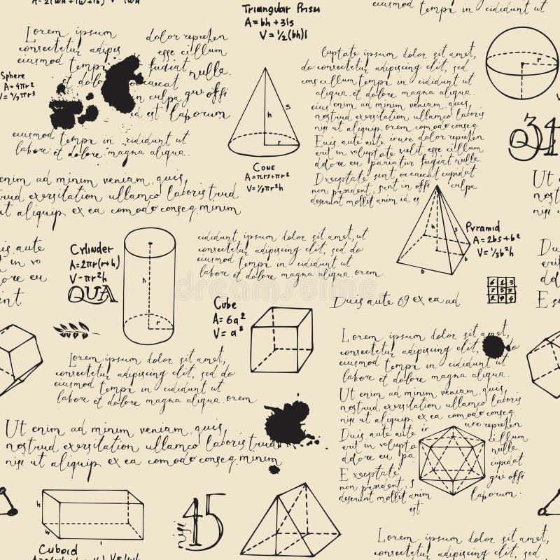 Seamless Pattern with Handwritten Text Lorem Ipsum Stock Vector ...