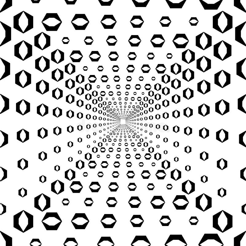 Abstract Seamless Pattern Illustration of Hexagonal Optical Illusion ...