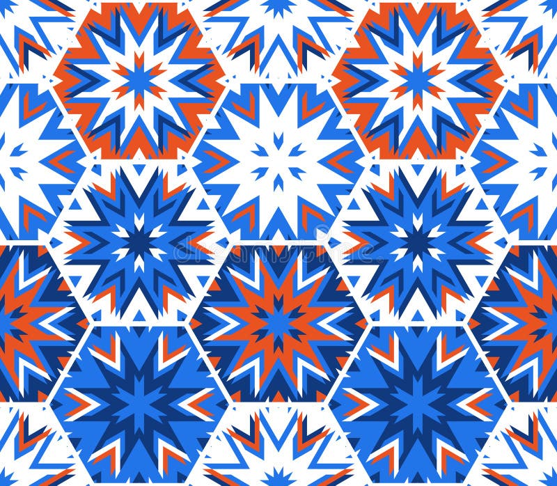 Abstract Seamless Pattern with Hexagonal Structure. Bright Saturated ...