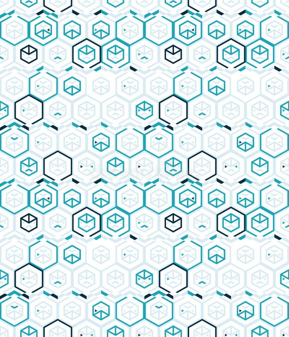 Abstract Seamless Pattern of Hexagons and Triangles. Stock Vector - Illustration of design ...