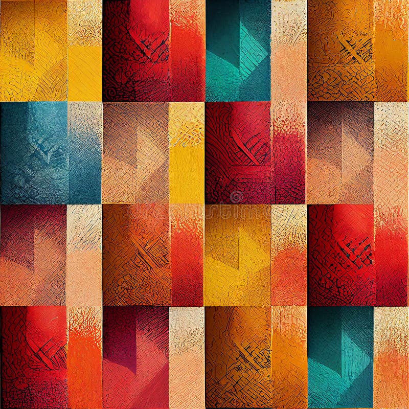 Abstract Seamless Pattern in Hispanic Colours, AI Generated Stock Image ...